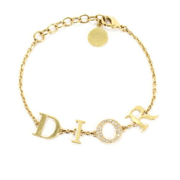 Dior | Jewelry | Christian Dior Bracelet Rhinestone Gold Men Women ...